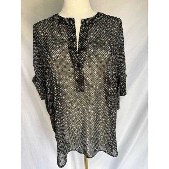 CAbi | Tops | Cabi Style 239 Swiss Dot Sheer Popover Blouse Blackpink ...